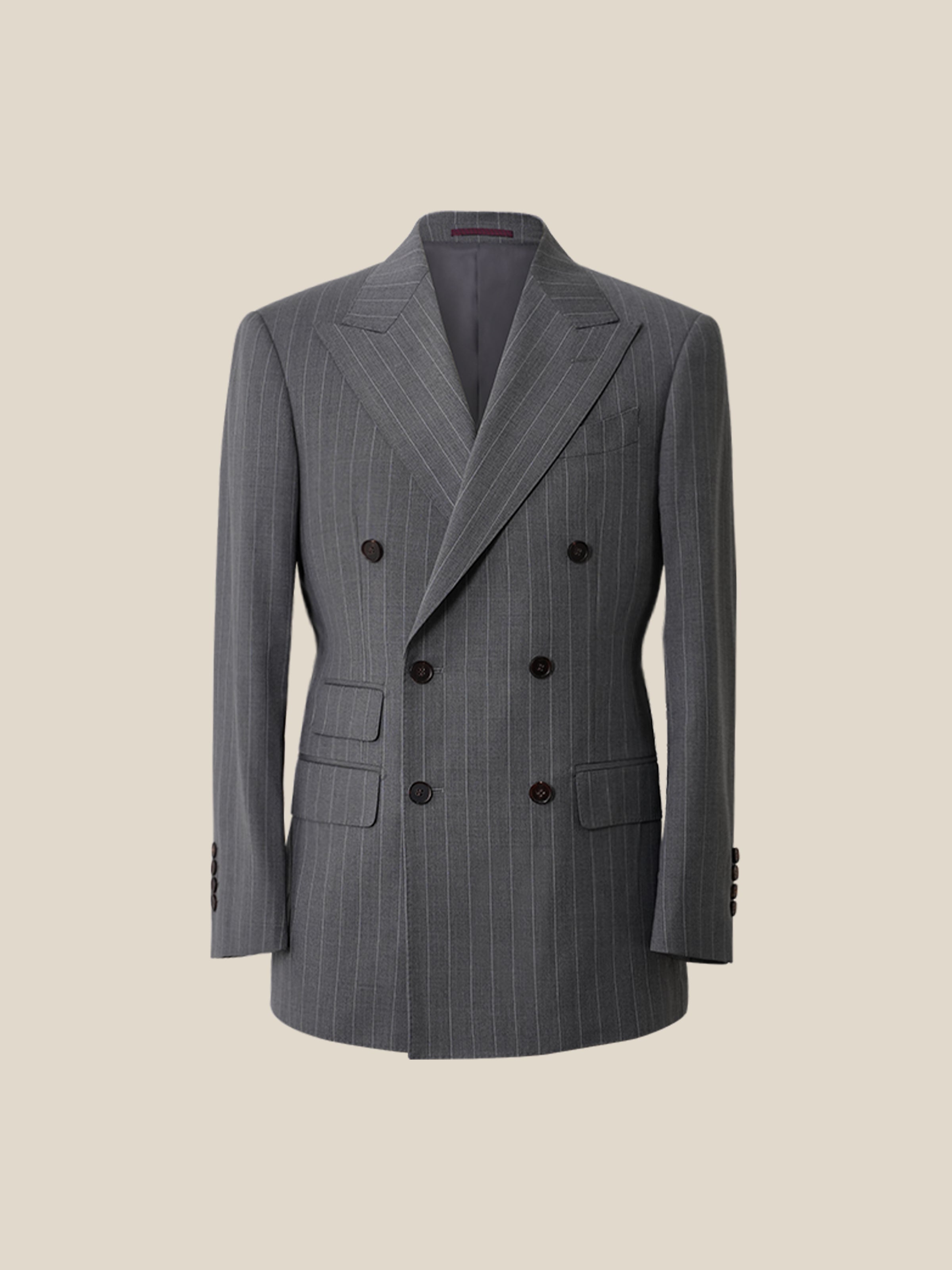 Men's Fine Australian Merino Wool Striped Double-Breasted Suit – CULTUM